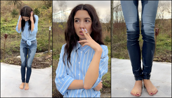 Kattywest Wetting Jeans While Smoke Public Outdoor Desperation Manyvids