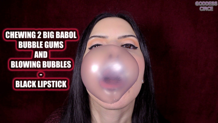 Goddess Circe Chewing 2 Bubble Gums Black Lipstick Manyvids