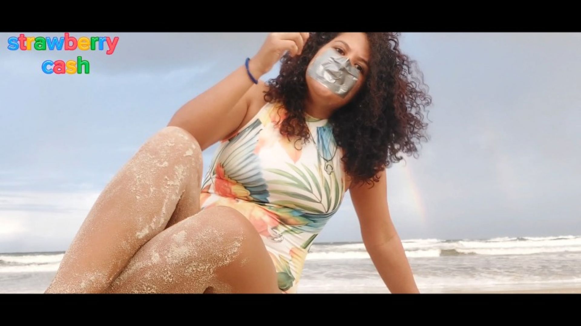 Strawberry Cash Self Tape Gag At The Beach Manyvids