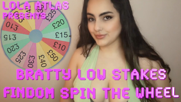 Goddessatlas Bratty Low Stakes Findom Spin The Wheel Game Manyvids