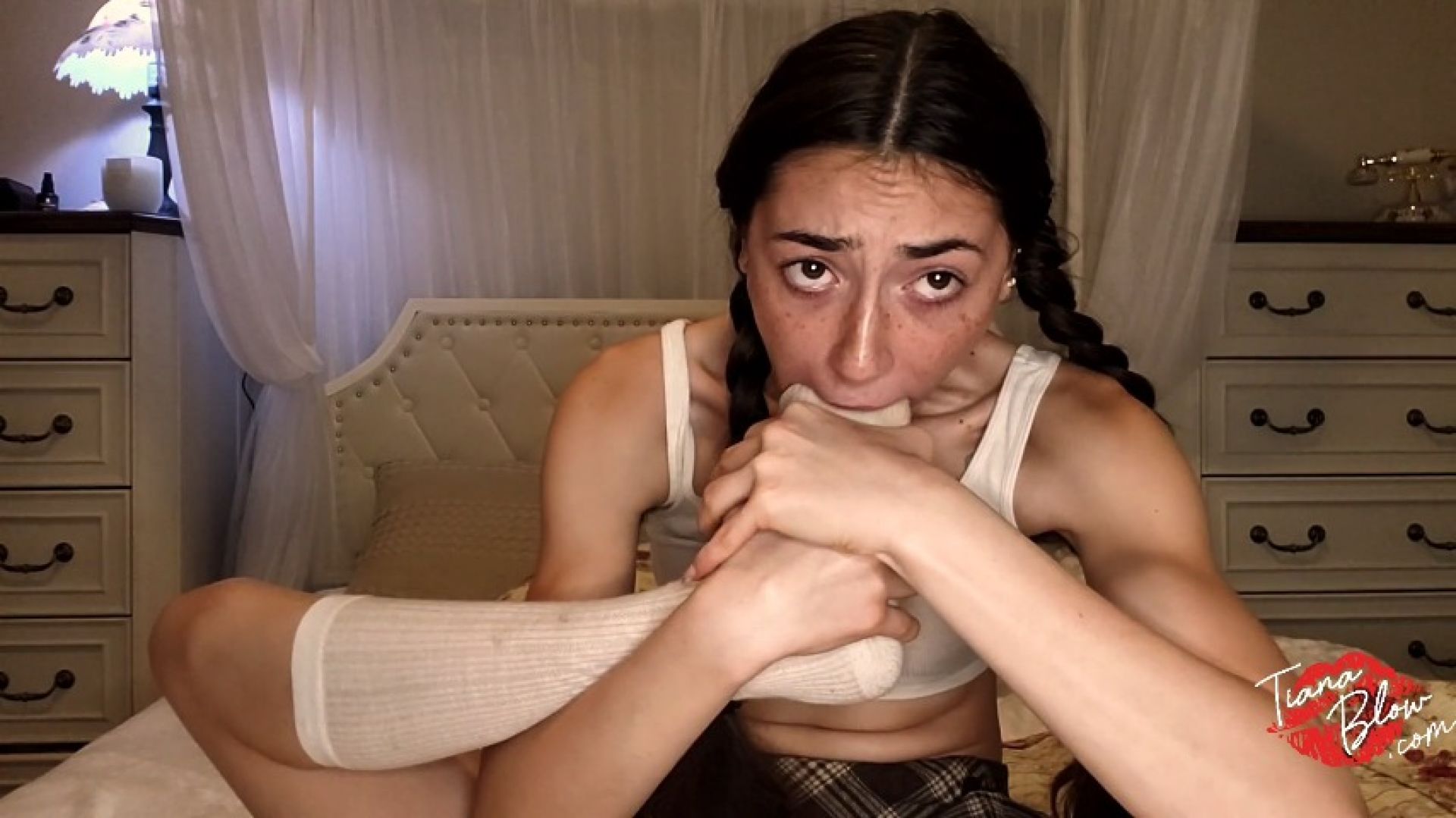Tianablow My Hottest Foot Fetish Sock Solos Wearing My Long White Sock Manyvids