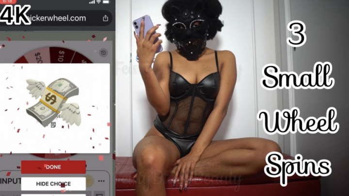 Feistyblackbeauty 3 Small Drain Wheel Spins Findom Games 4k Manyvids